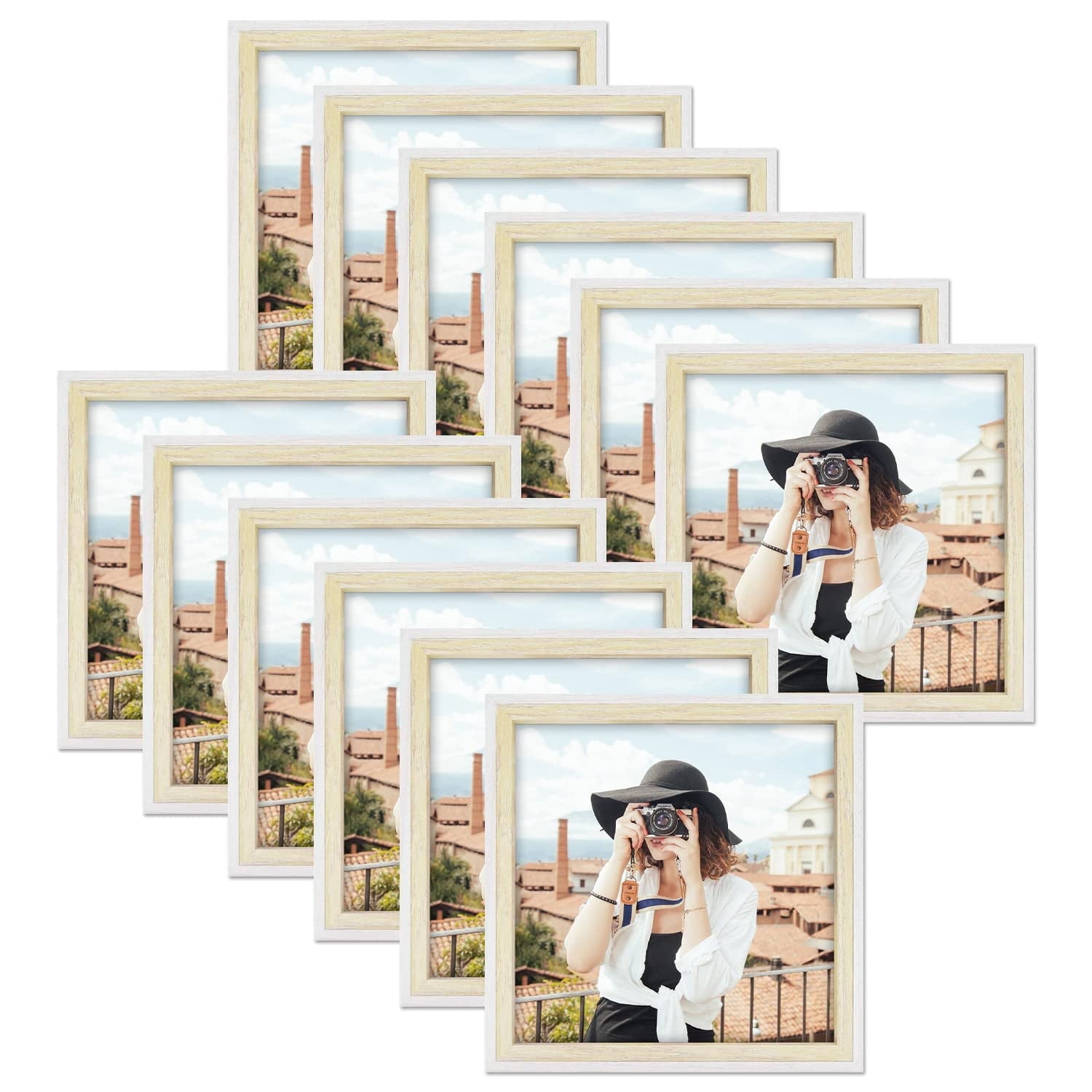 Golden State Art, Set of 12, Two Color Molding Picture Frame Integrated ...