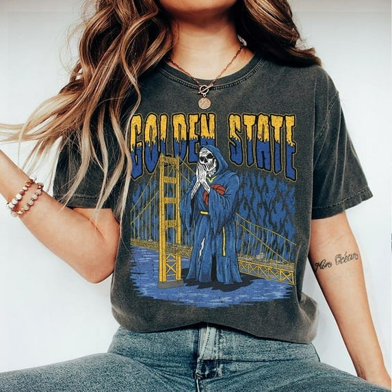 Golden State Basketball Skull Shirt Front Print Vintage Game Day ...