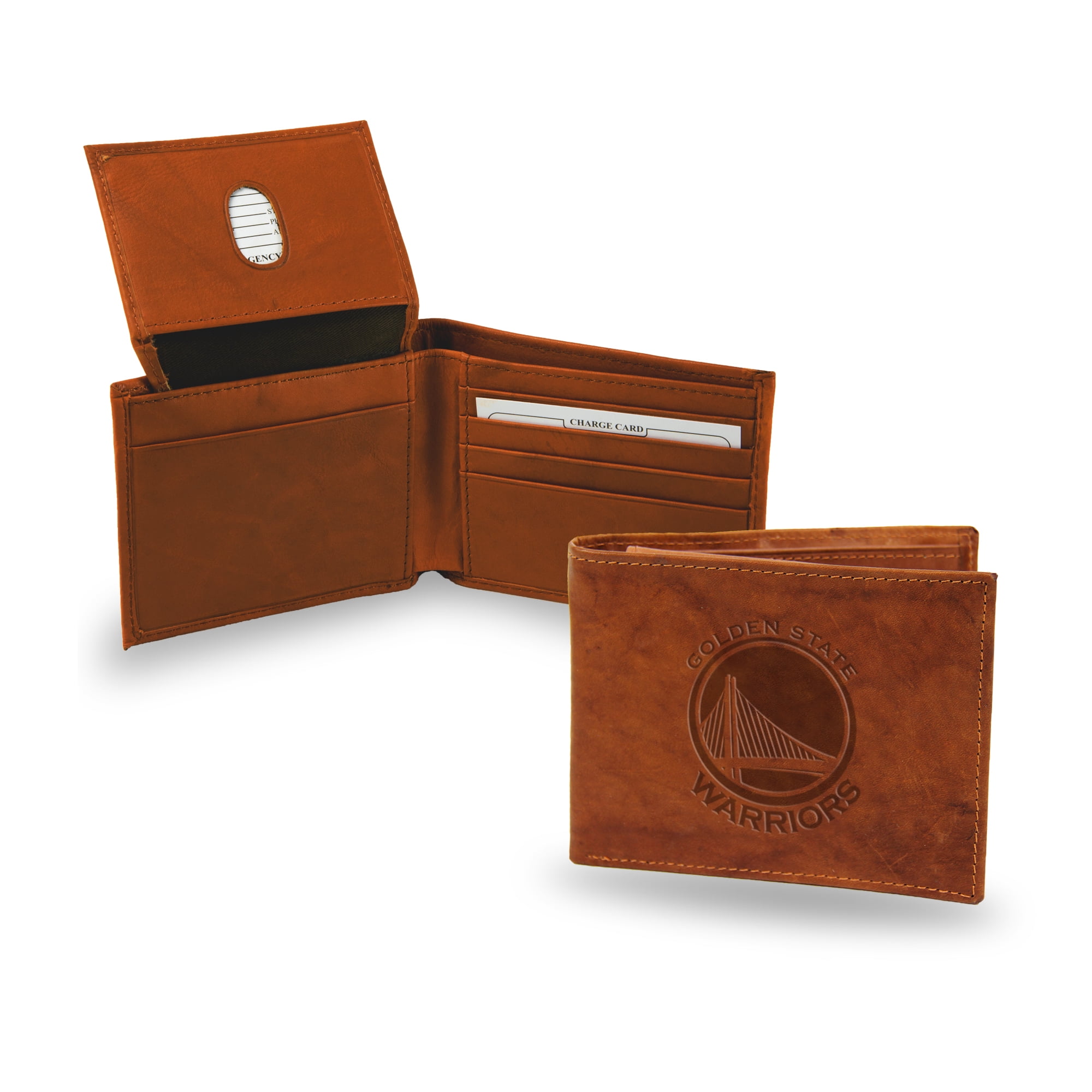 Golden State Basketball Warriors Brown Leather Embossed Bifold Passcase ...