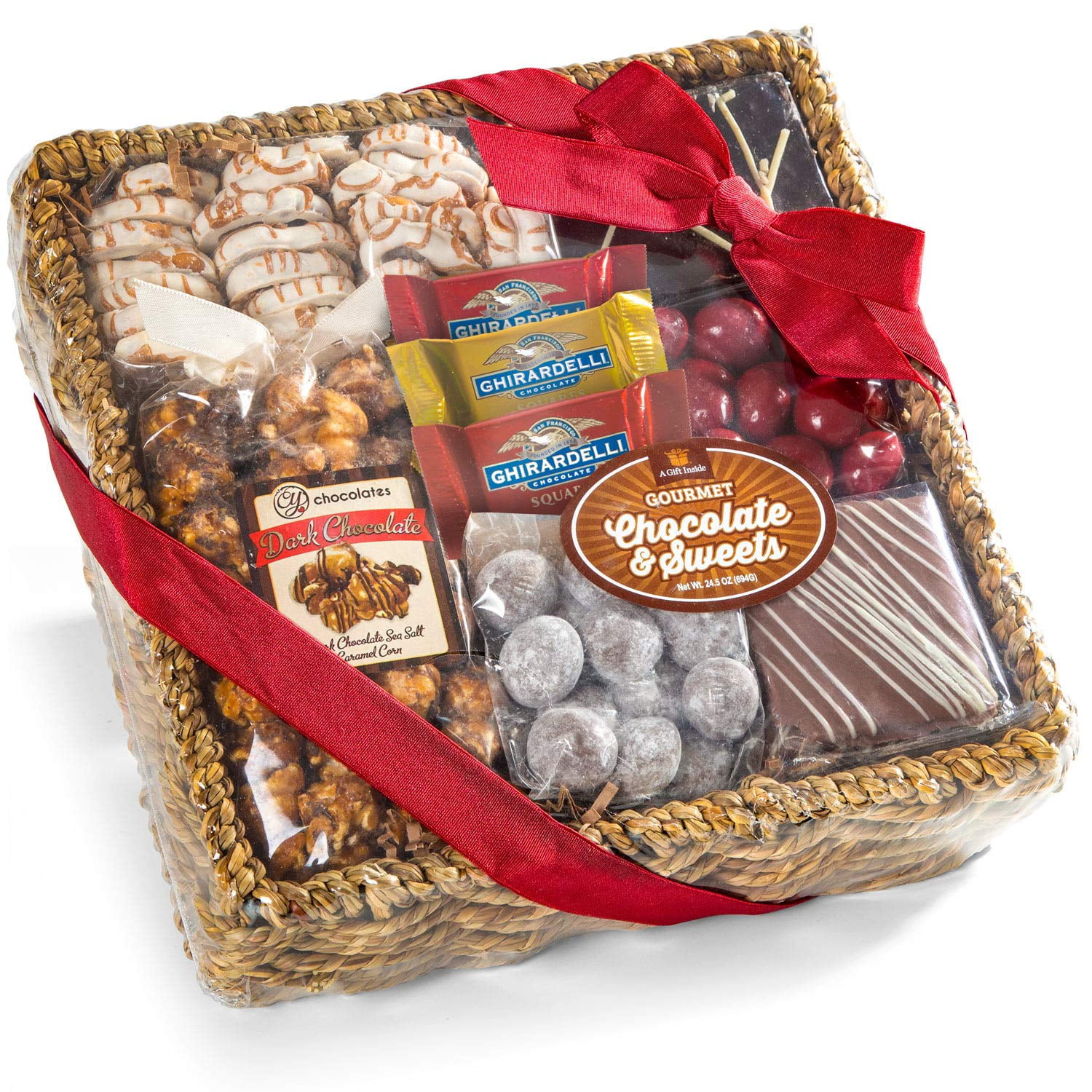 Golden State Fruit Chocolate, Caramel, Nuts and Crunch Gift Basket ...