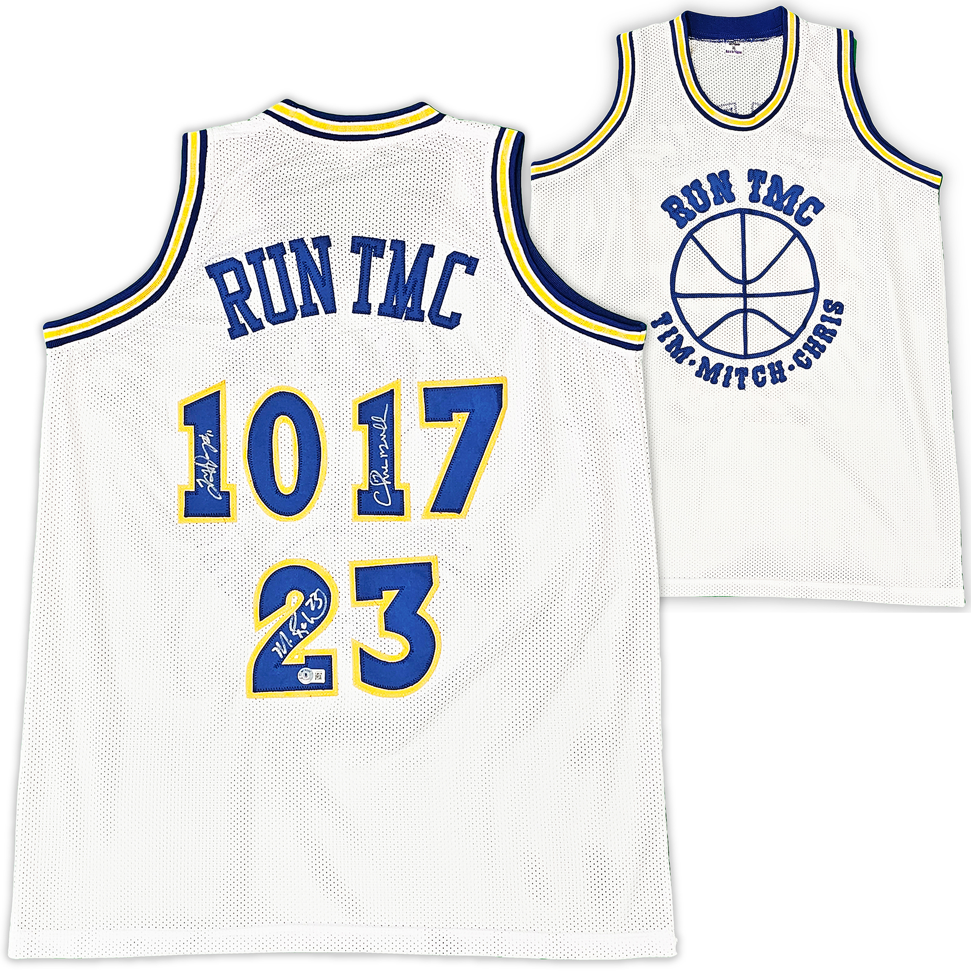 Golden State Warriors Chris Mullin, Tim Hardaway & Mitch Richmond Autographed White Jersey Run ...