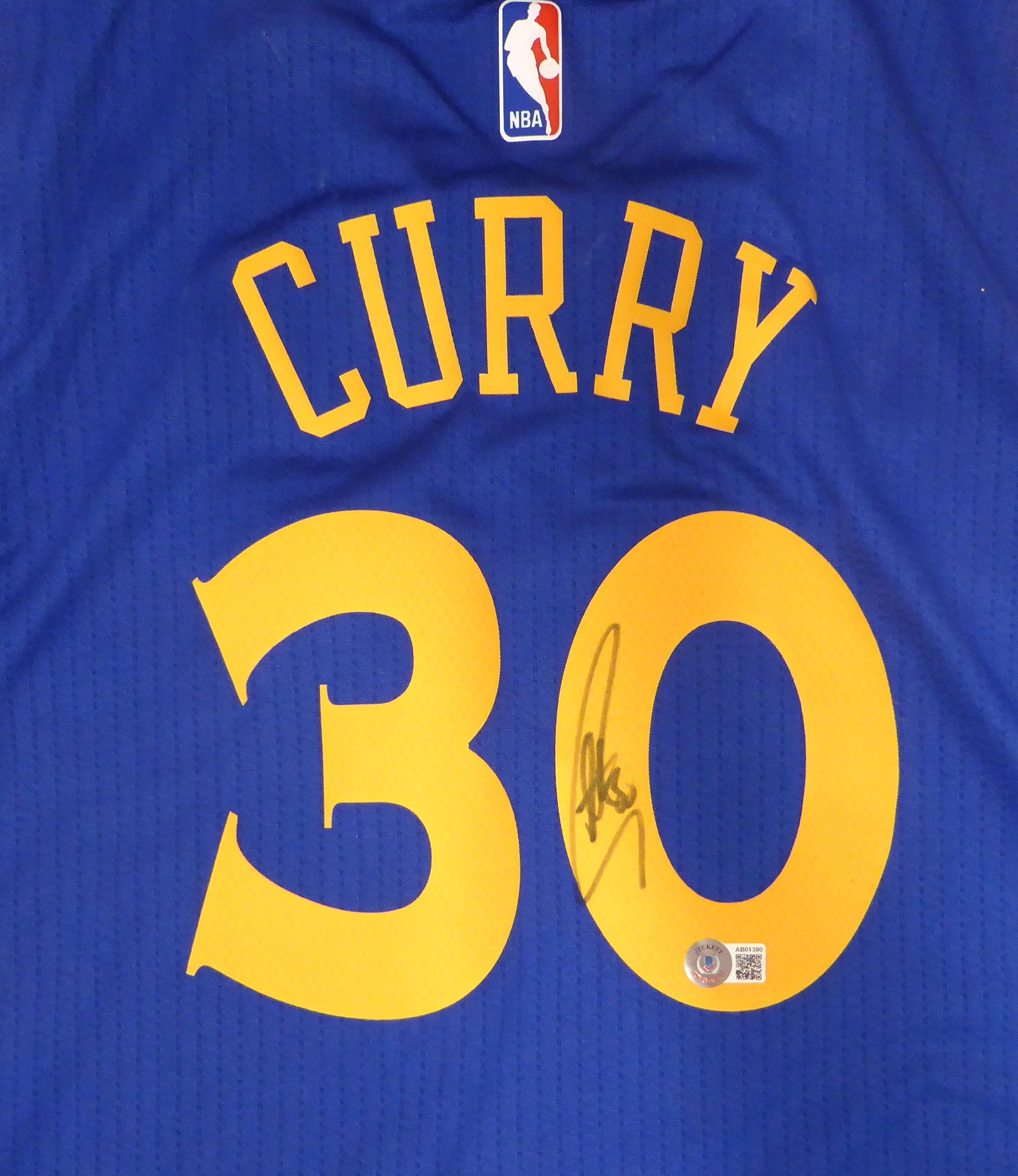 Golden State Warriors Stephen Curry Autographed Blue Nike Jersey ...