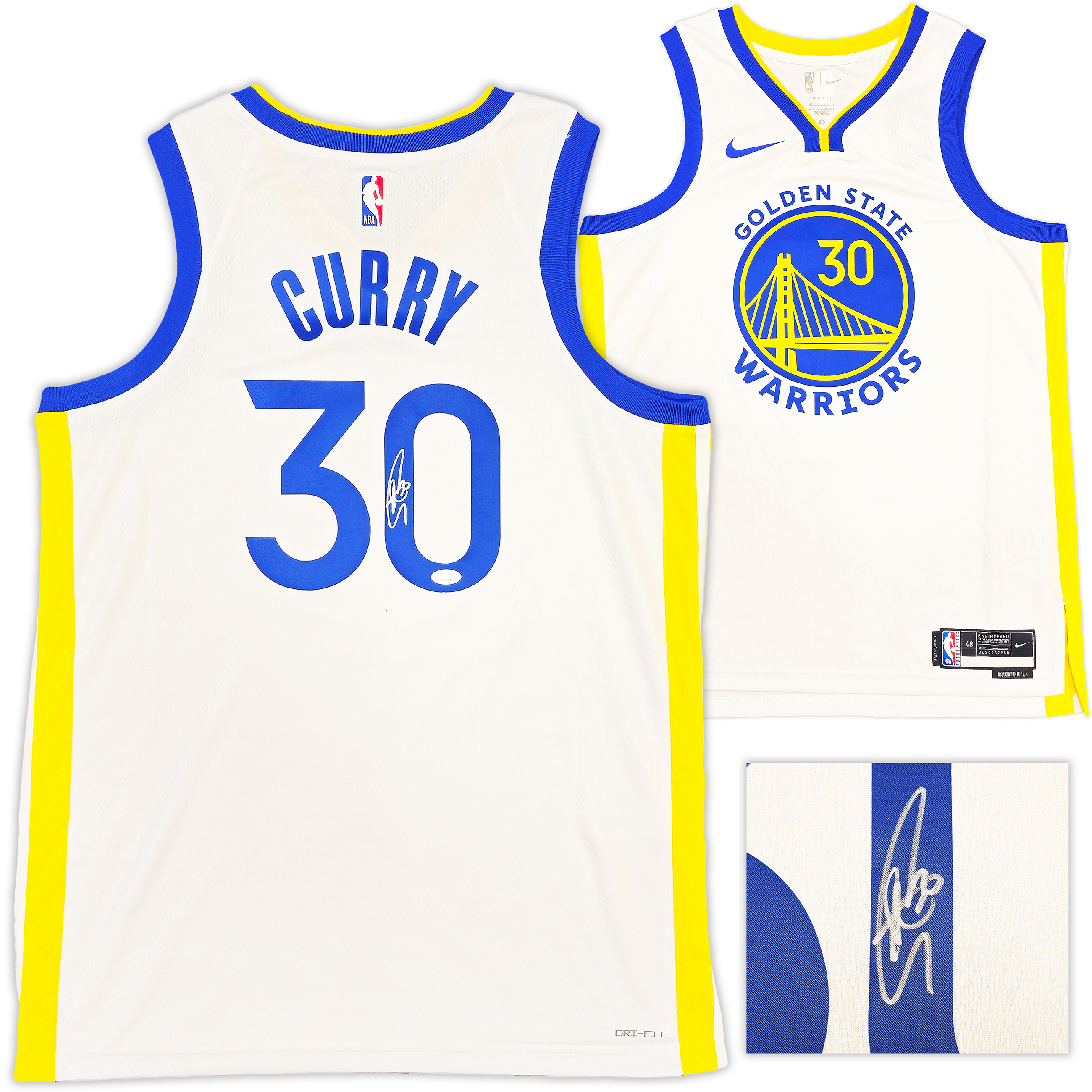 Golden State Warriors Stephen Curry Autographed White Nike Swingman