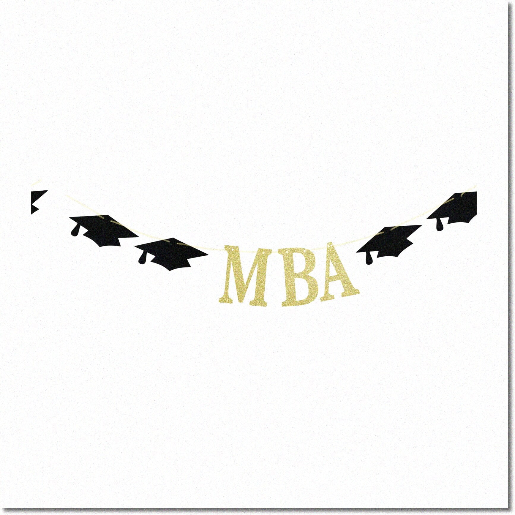 Golden Success MBA Graduation Party Banner: Class of 2024 Decorations ...
