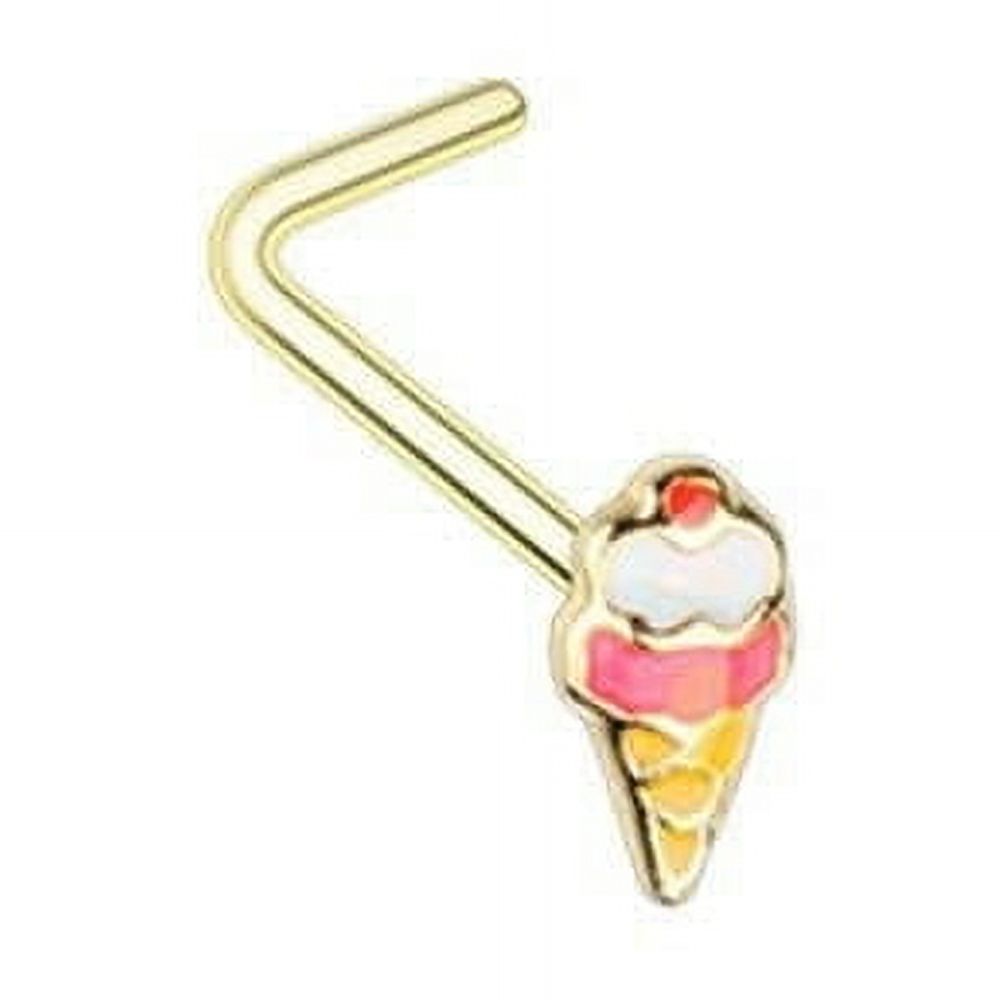 Golden Summertime Sadness Ice Cream Cone L-Shape Nose Ring - Walmart.com
