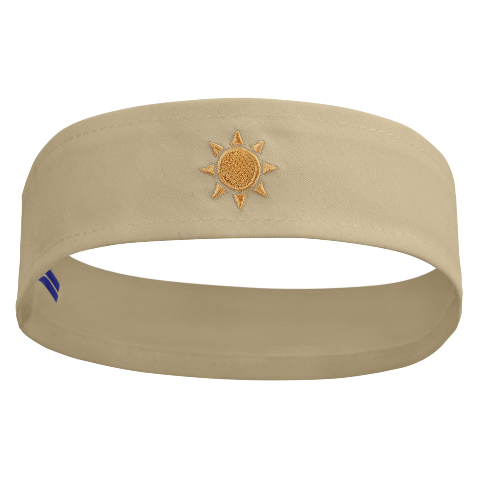 Golden Sun Icon Embroidered Cotton Twill Stretchable Hat Band - Khaki ...