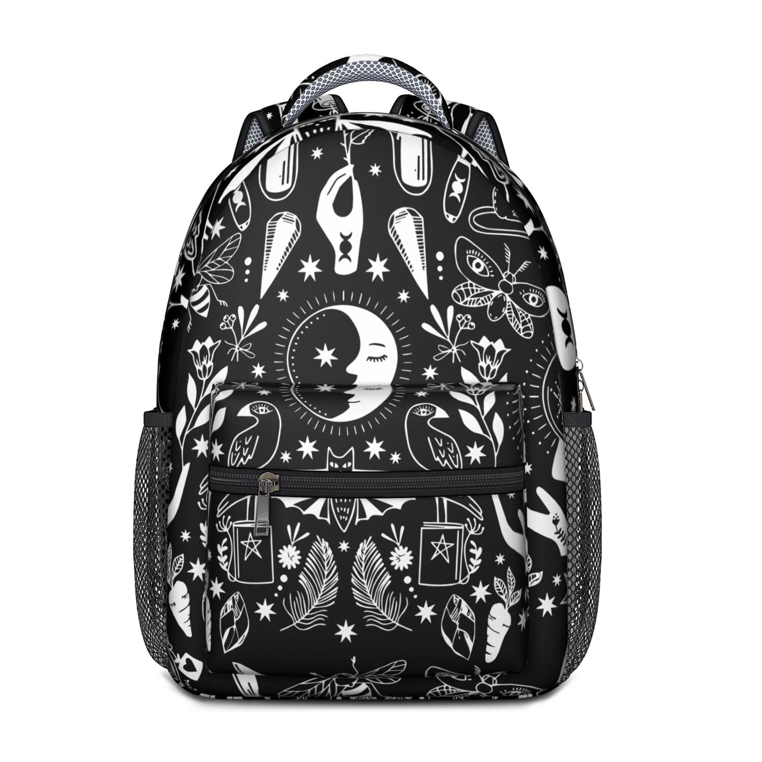 Golden Sun and Crescent Moon School Bag - Stylish Waterproof Backpack ...