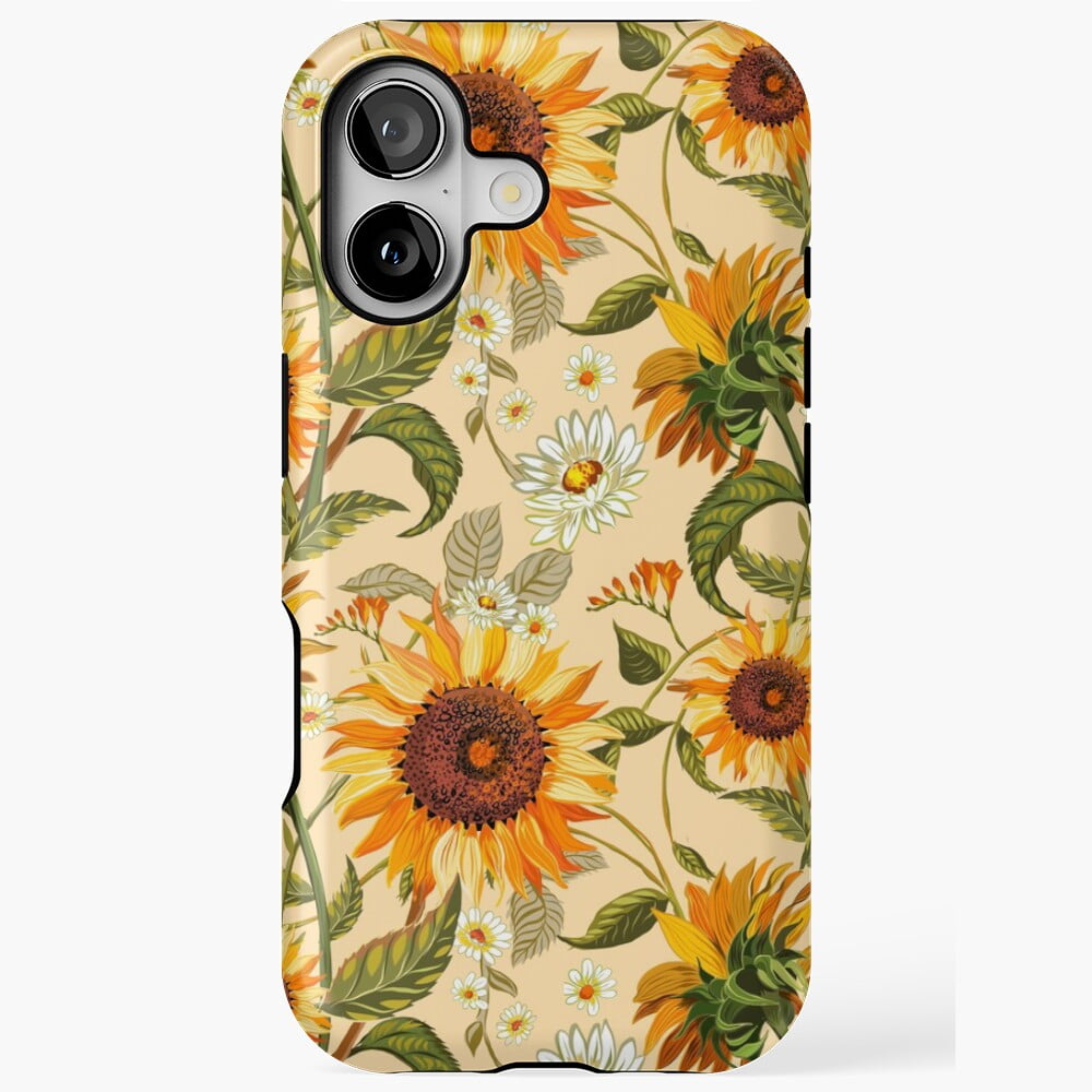 Golden Sunflowers Retro 70s Orange Yellow Pattern for iPhone 17 11 12 ...