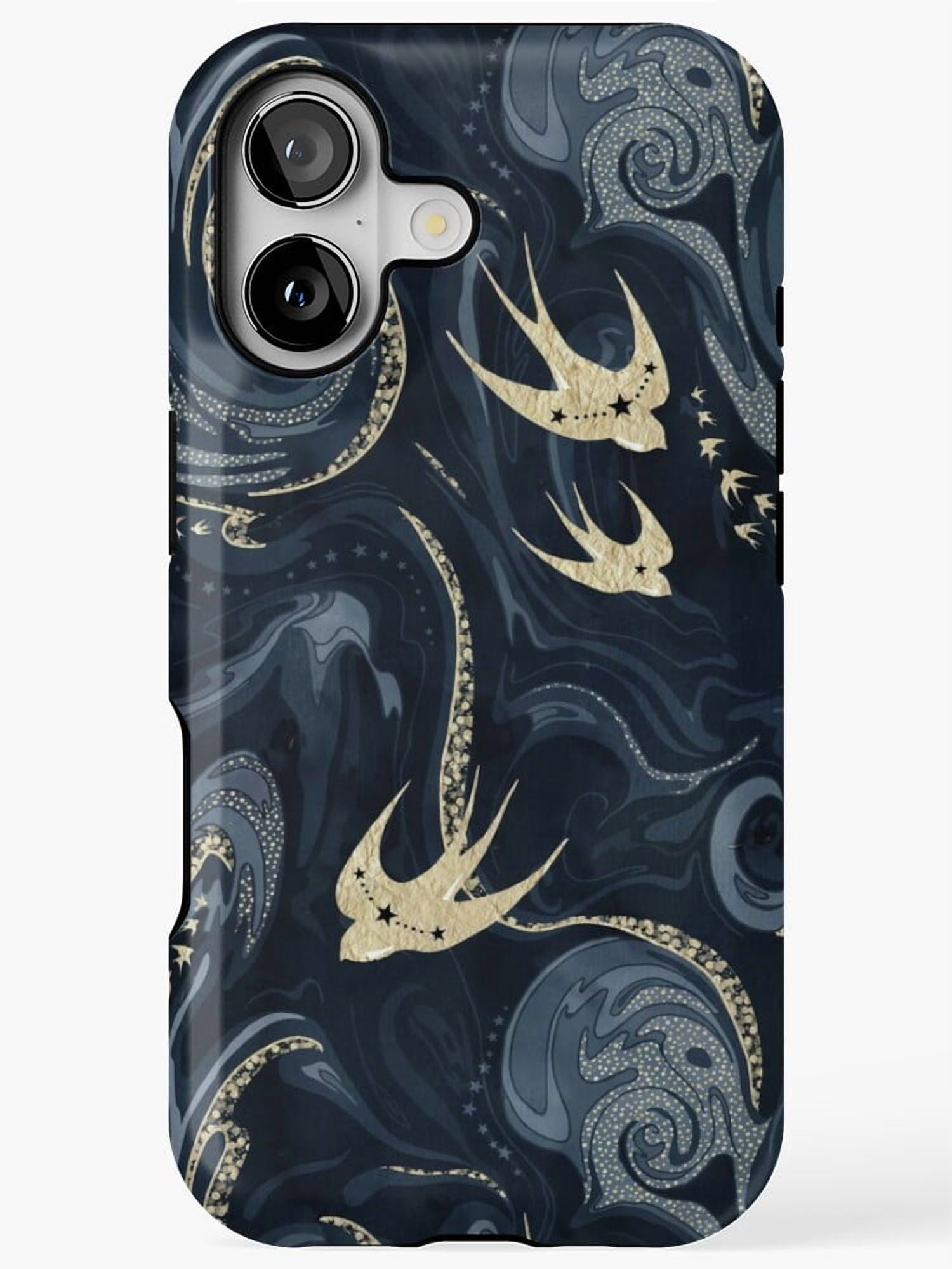 Golden Swallow Constellations Phone Case for iPhone 11 12 13 14 15 16 ...