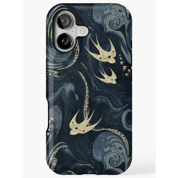 Golden Swallow Constellations Phone Case for iPhone 11 12 13 14 15 16 ...