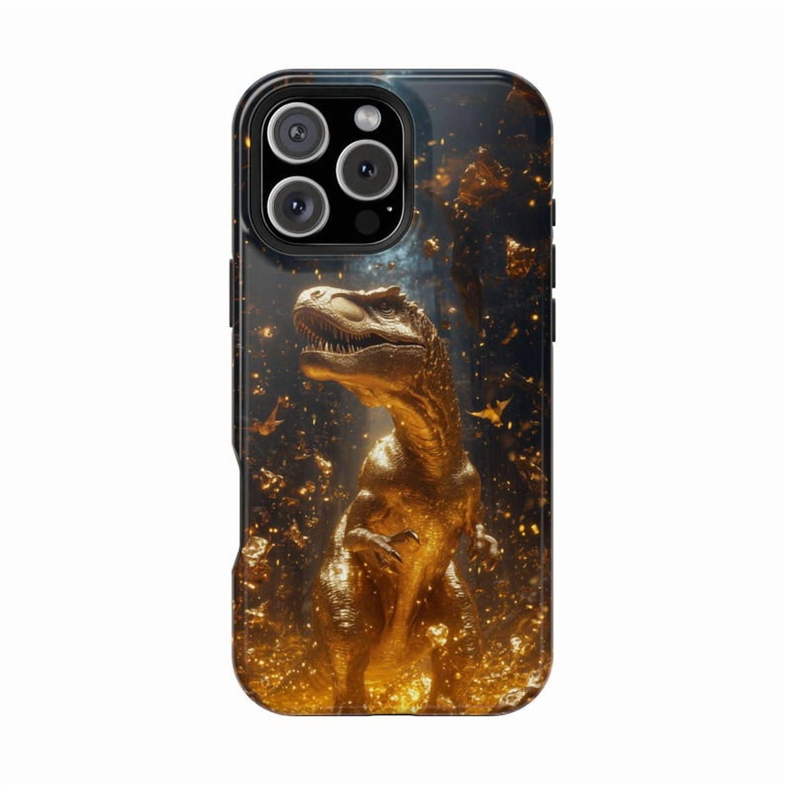 Golden T-Rex Dinosaur Art iPhone Case Prehistoric Fantasy Design for ...