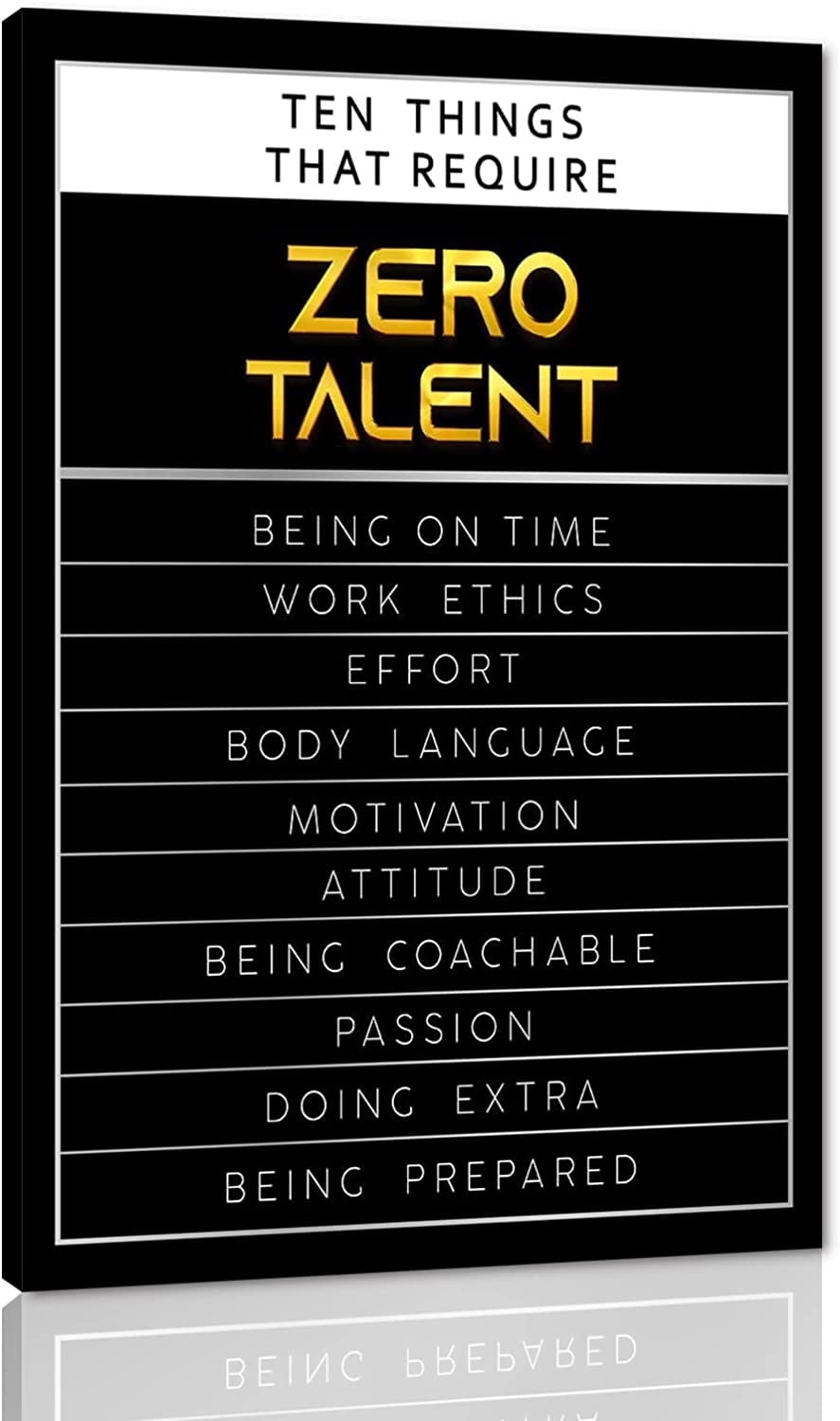 Golden Ten Things Require Zero Talent Inspirational Office Quotes Wall ...