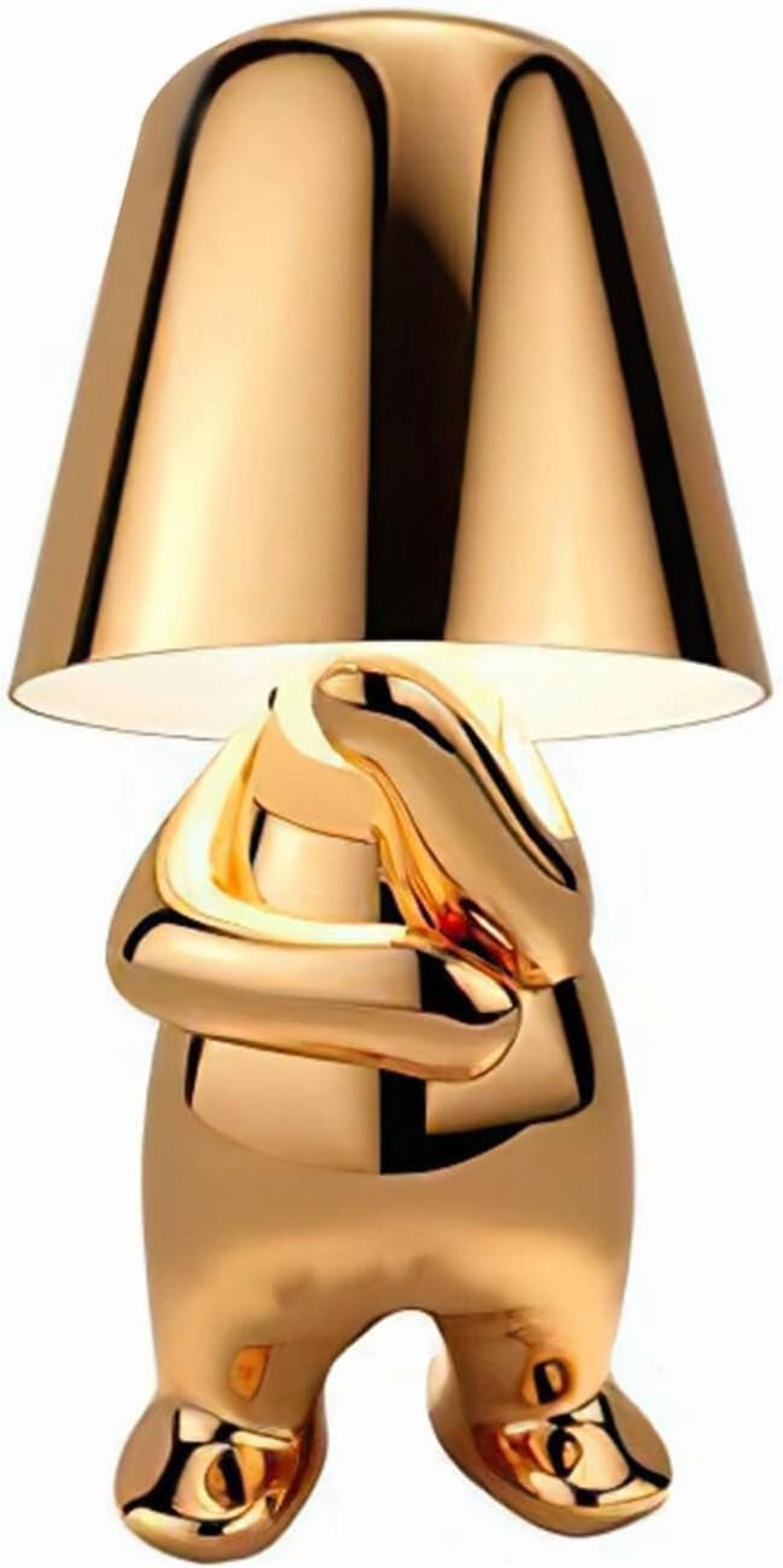 Bedside Touch Control Table Lamp, Portable Thinker Man Statue LED ...
