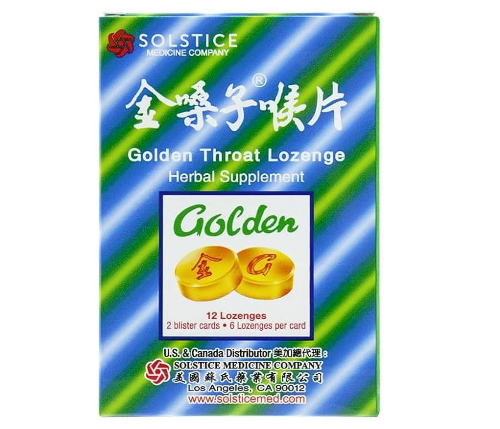 Golden Throat Lozenge Cough Drops (Jinsangzi Houpian) (12 Lozenges Per ...