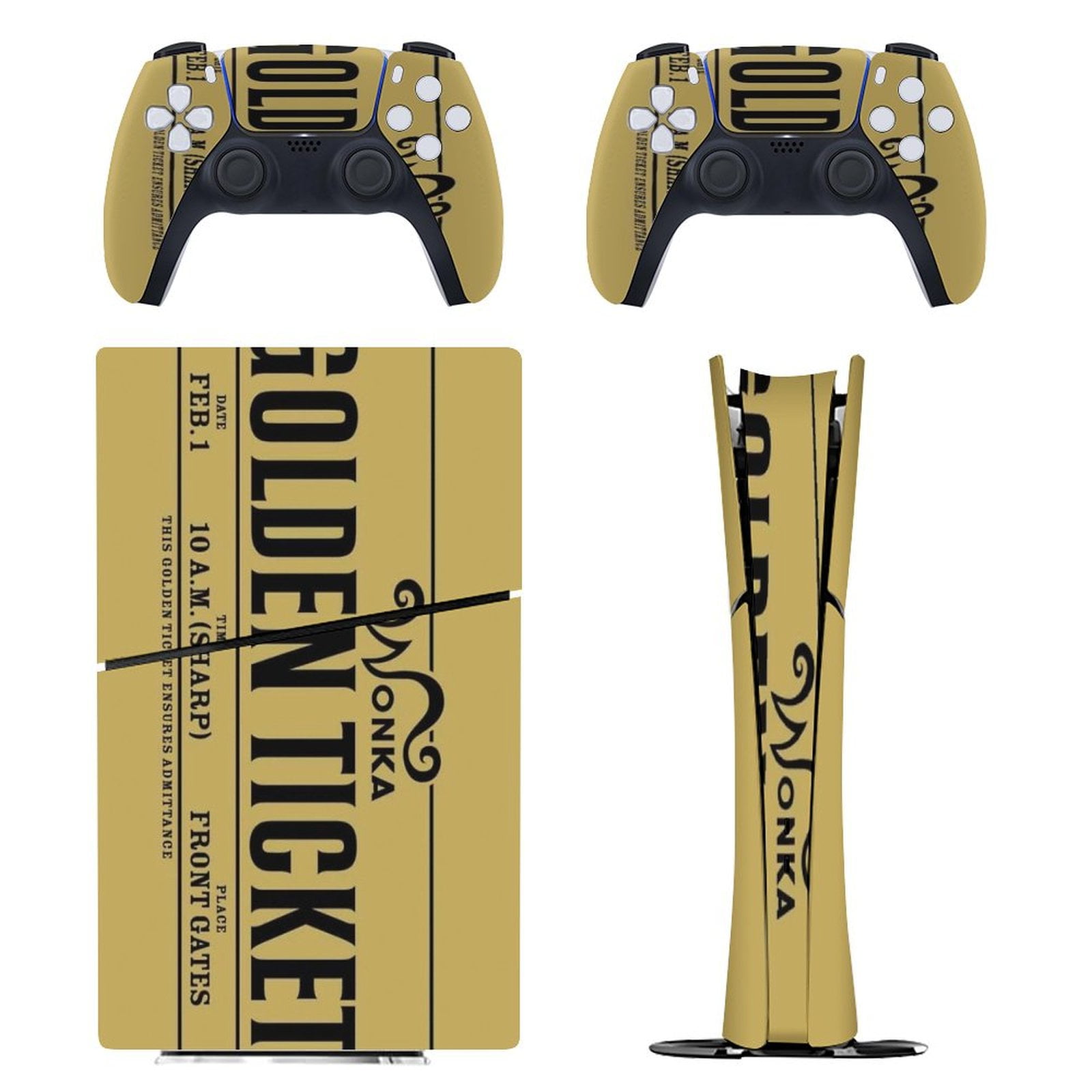 Golden Ticket PS5/PS5 Pro/PS5 Slim Digital Disc Skin Sticker For Console And Controller Skins ...
