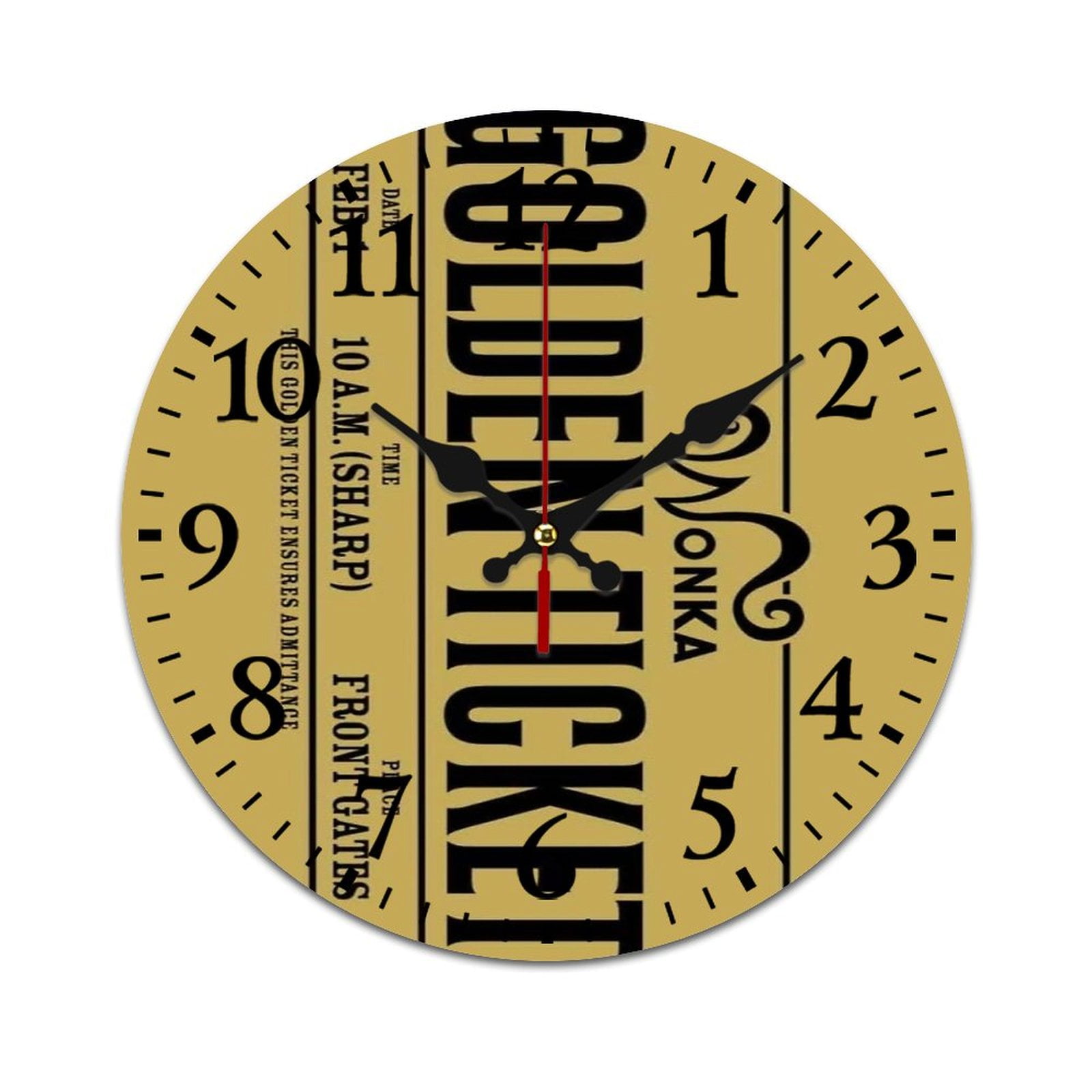 Golden Ticket Wall Clock Modern Design Clocks Wall Hanging Home Office ...