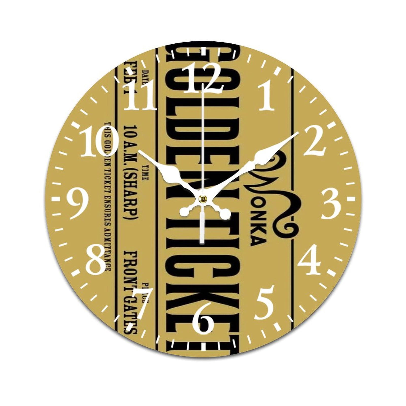 Golden Ticket Wall Clock Modern Design Clocks Wall Hanging Home Office ...