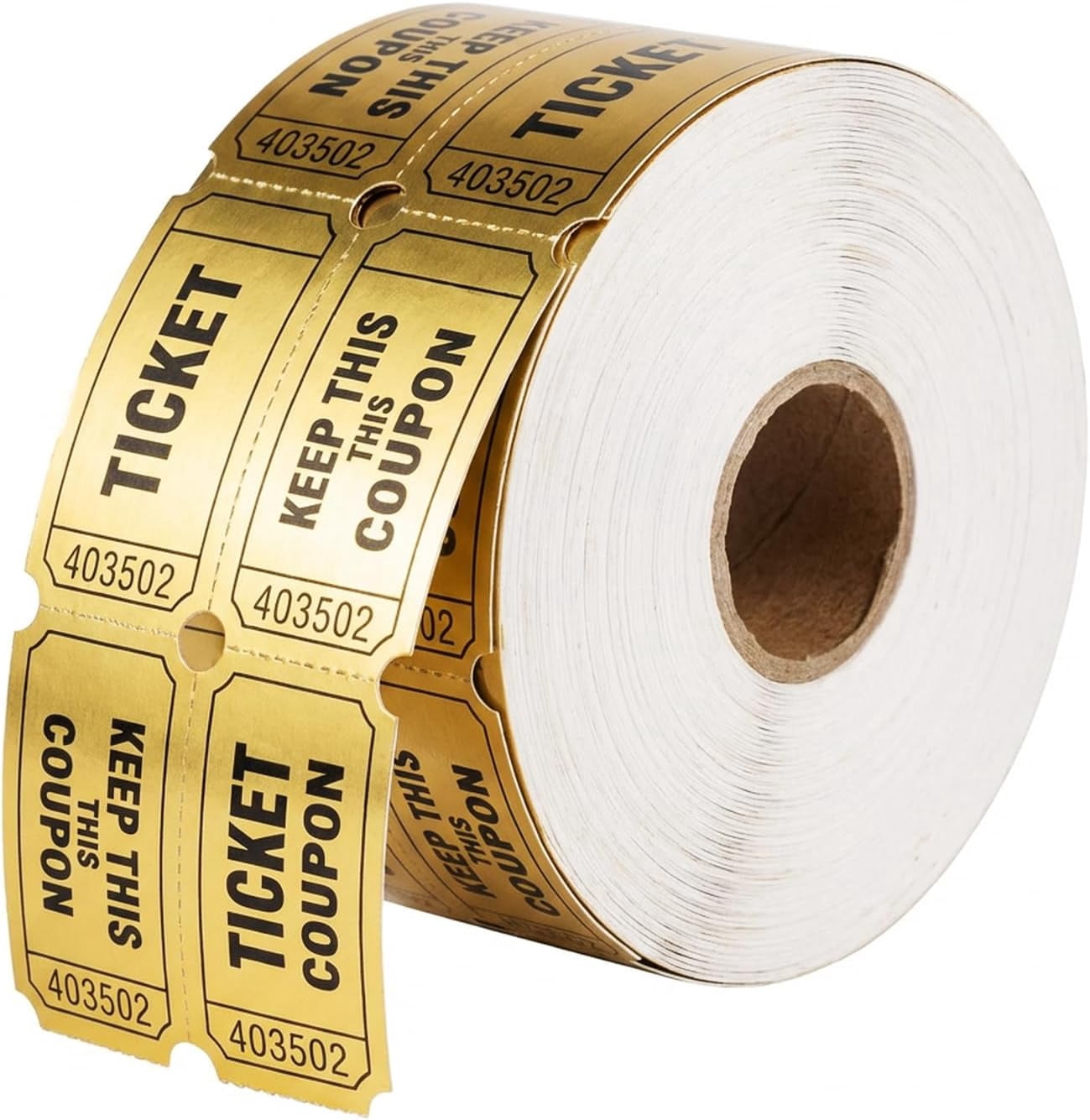 Golden Tickets 1 Roll 1000 Metallic Foil Raffle Tickets for Events ...