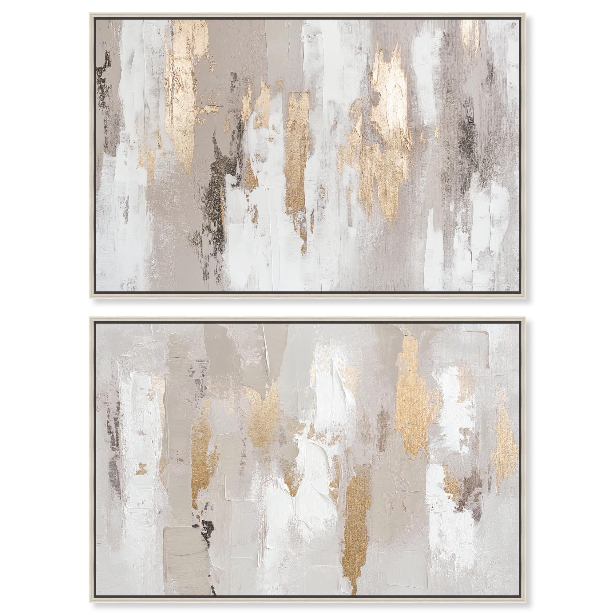 Golden Tranquility Abstracts Set Canvas Minimalist Wall Art by Art ...
