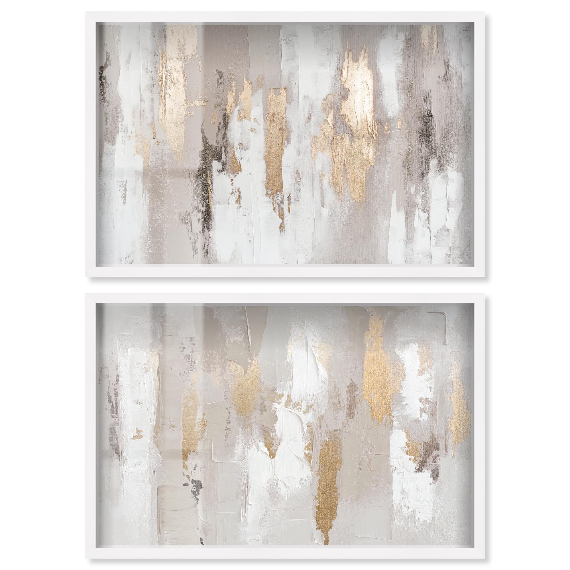 Golden Tranquility Abstracts Set Shadowbox Minimalist Wall Art by Art ...