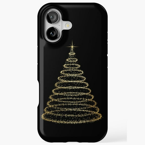 Golden Tree Elegant Holiday Festive Sparkle Design for iPhone 17 11 12 ...