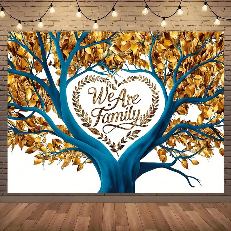 Golden Tree Family Backdrop We Are Family Reunion Photography ...