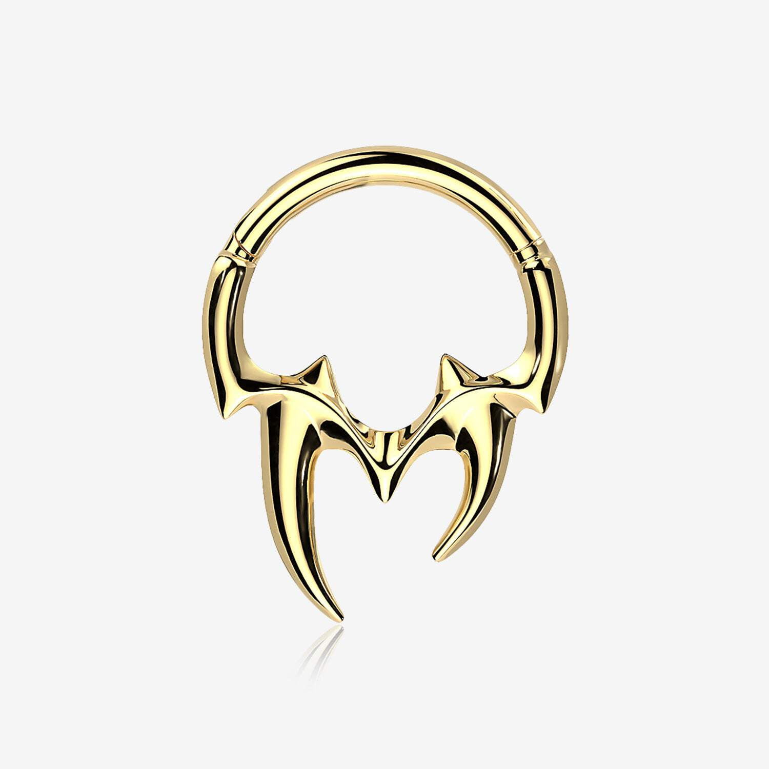 Golden Tribal Inspired Vicious Fangs Clicker Hoop Ring - Walmart.com