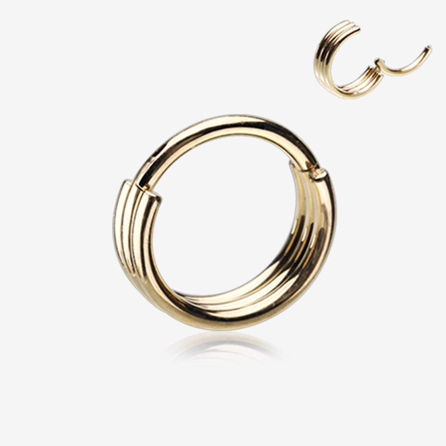 Golden Triple Stack Hinged Steel Segment Clicker Ring - Walmart.com