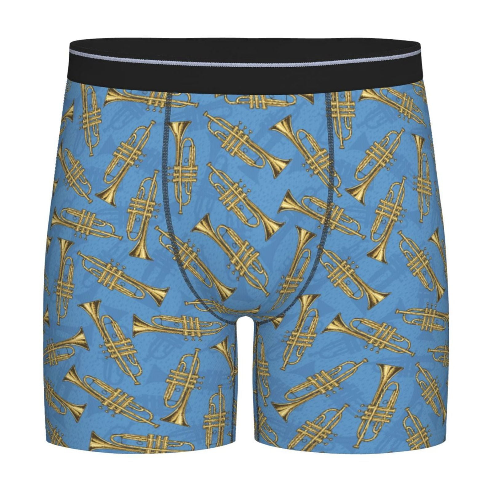 Golden Trombones of Music Notes Pattern Mens Underwear Boxer Briefs ...