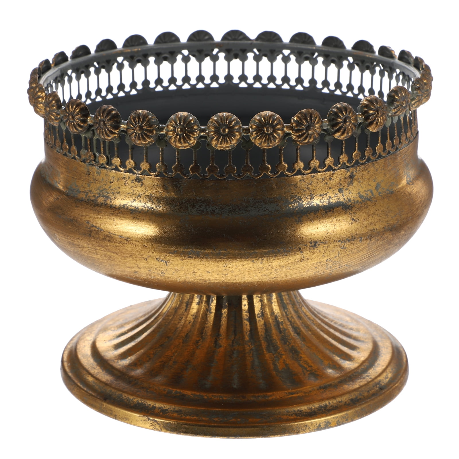 Golden Iron Decorative Flower Pot for Home Storage Use Unique Trophy ...