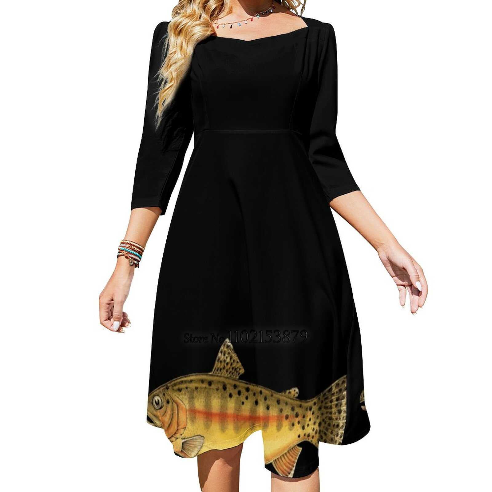 Golden Trout Back Lacing Backless Dress Square Neck Dress New Elegant ...