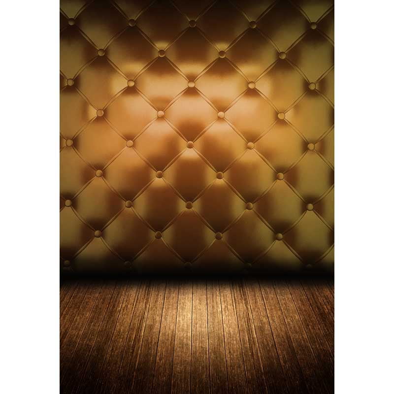 Golden Tufted Photography Backdrops Brown Wooden Floor 3D Pastel ...