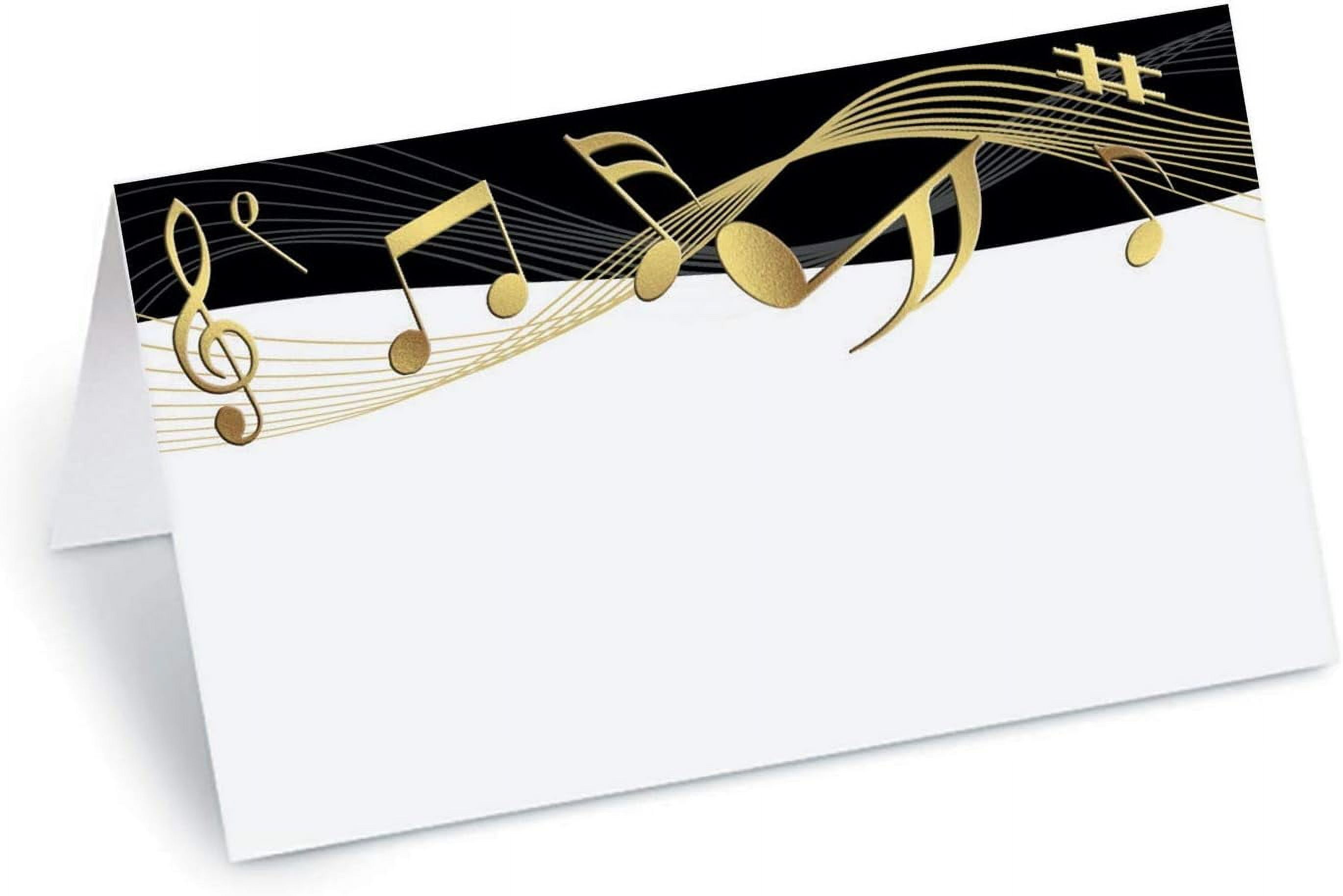 Golden Tunes Music Notes Folded Place Cards, 100 Count - Walmart.com