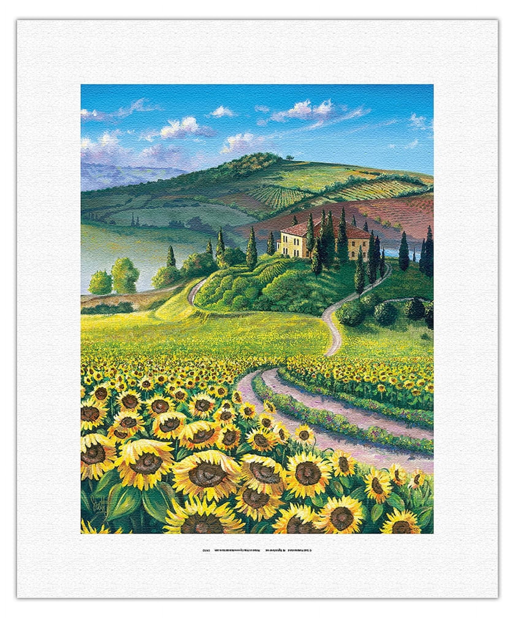 Golden Tuscana (Tuscany) - Italy - Sunflower Field - From an Original ...