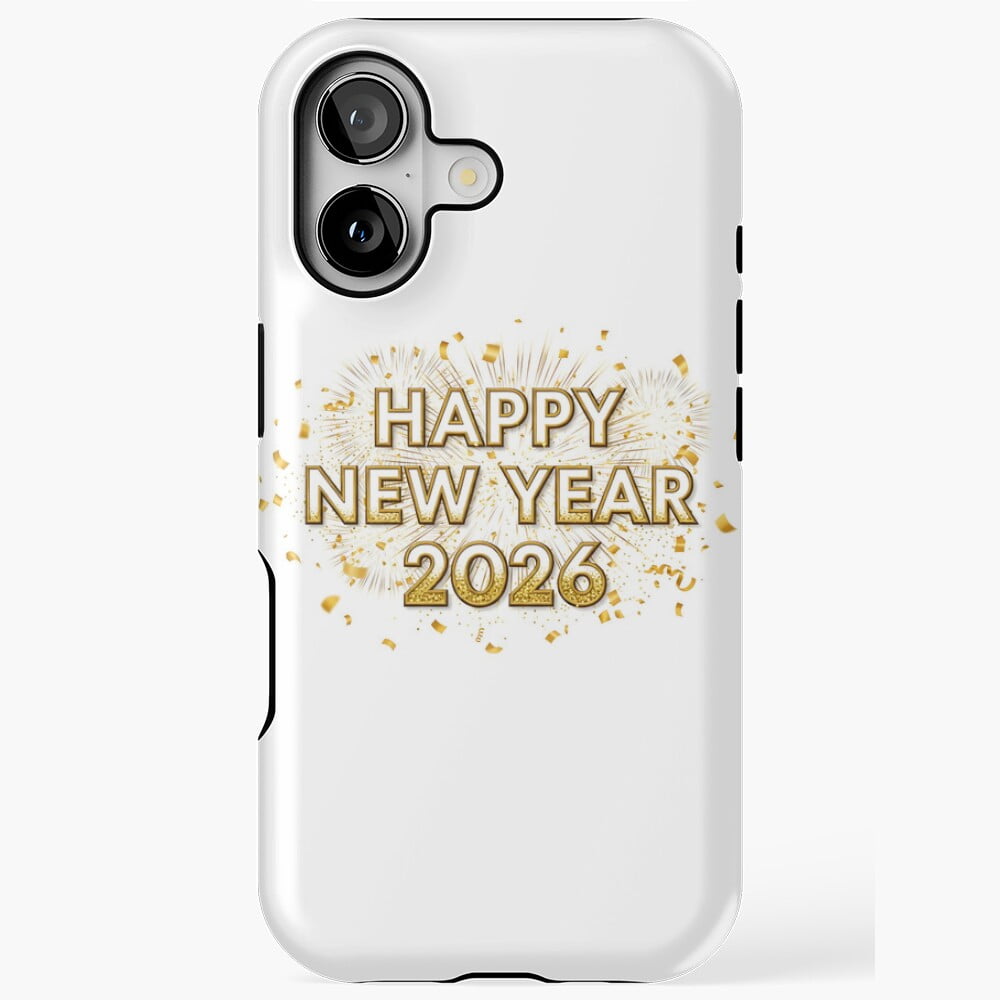 Golden Typography Happy New Year 2026 Design iPhone 17 11 12 13 14 15 ...