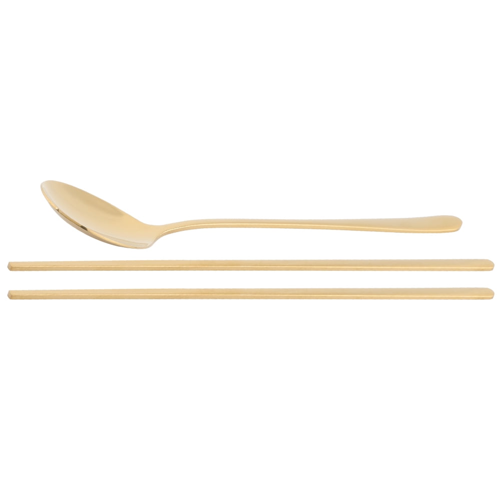 Golden Utensil Set, Stylish Slim Chopsticks And Spoon For Sushi ...