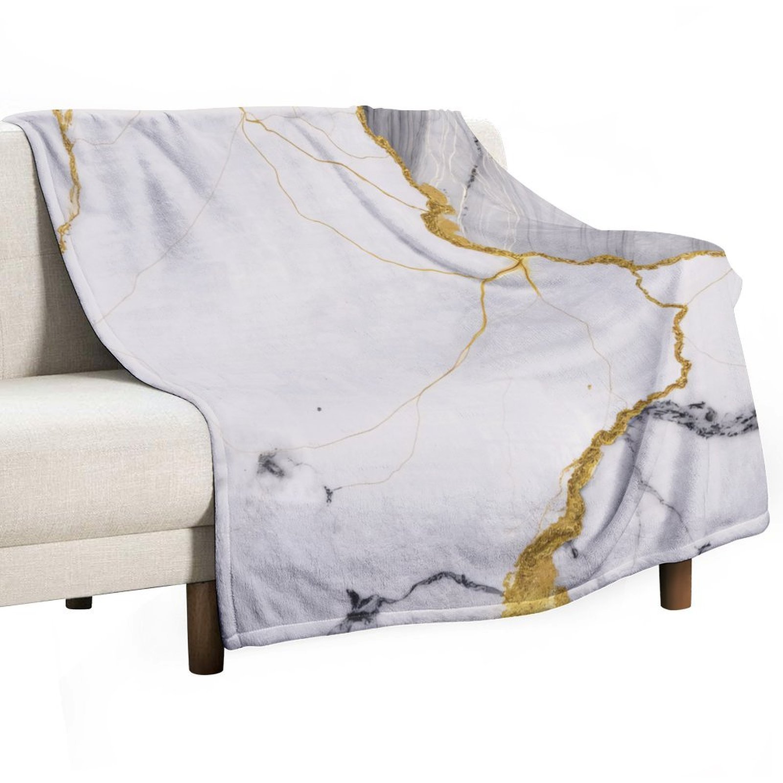 Golden Vein Marble Texture Blankets Bedroom Living Room Sofa Throw ...