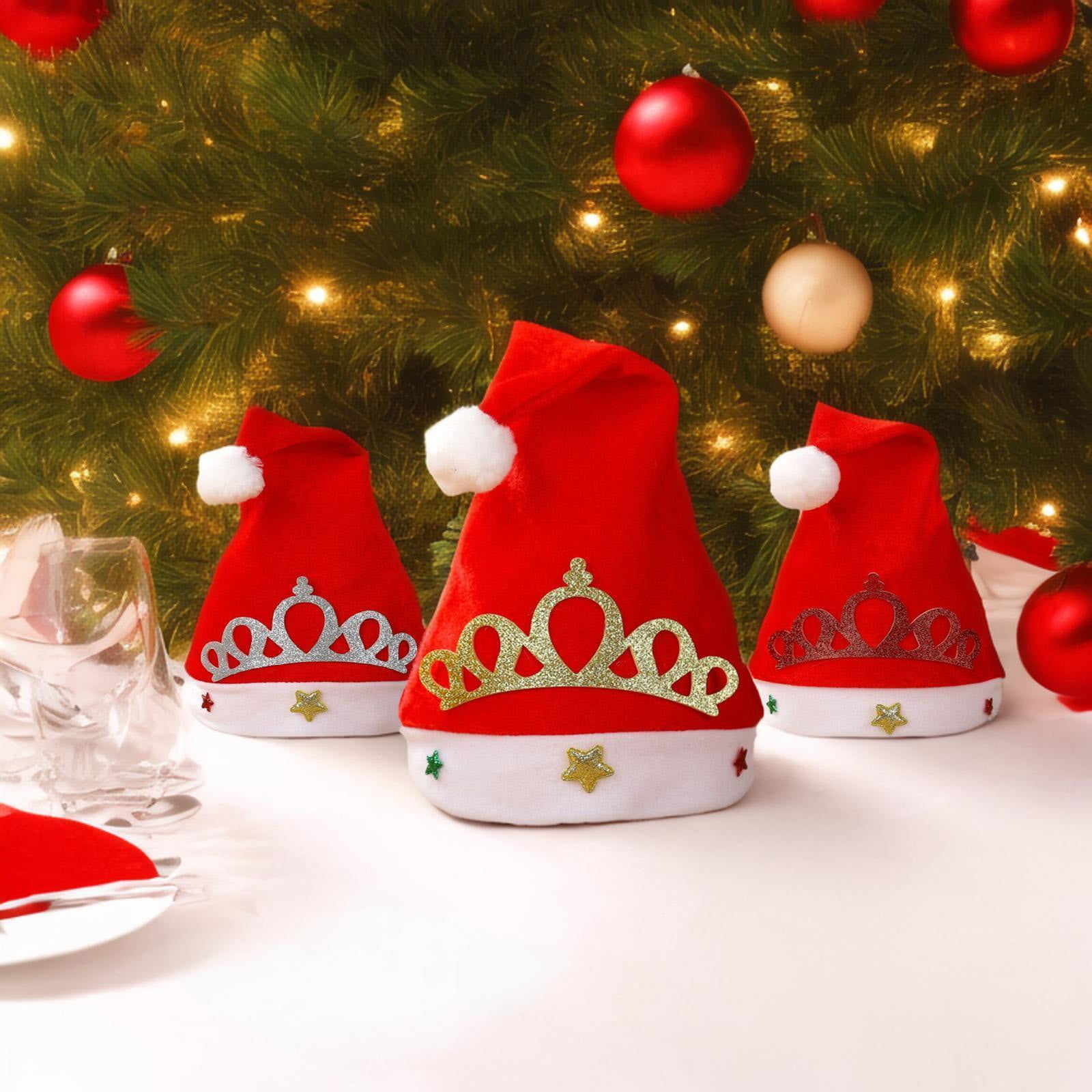 Golden Velvet Crown Christmas Hat, Festive Holiday Crown for Women ...