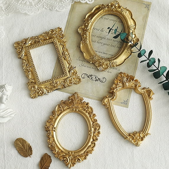 Golden Vintage Photo Frame,Vintage Home Decor Miniature House Wall ...
