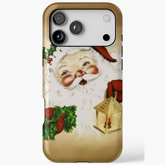 Golden Vintage Saint Nick Art Case for iPhone 11 12 13 14 15 16 17 Pro ...
