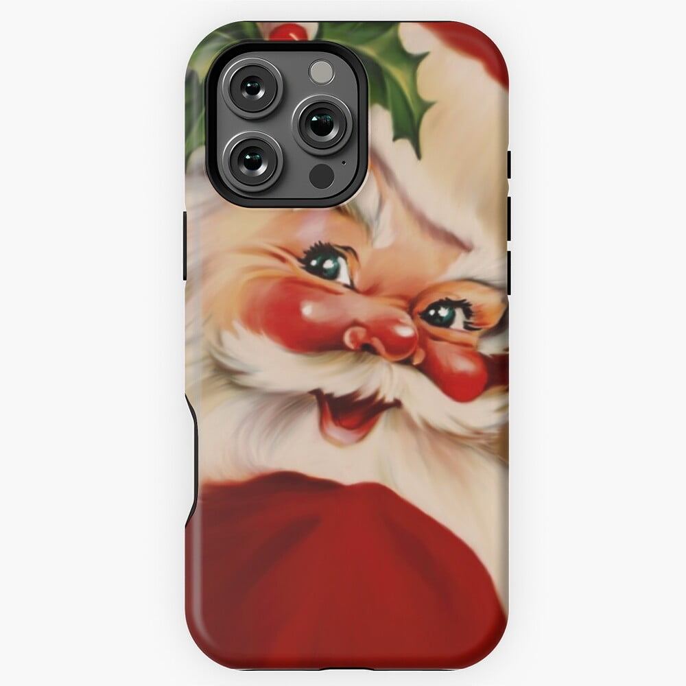 Golden Vintage St. Nick Phone Case for iPhone 11 12 13 14 15 16 17 Pro ...
