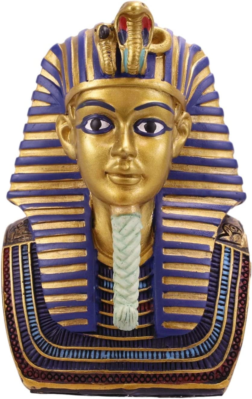Golden Vulture Mask of Pharaoh Egyptian King Tut Bust Statue 4.75" Tall ...