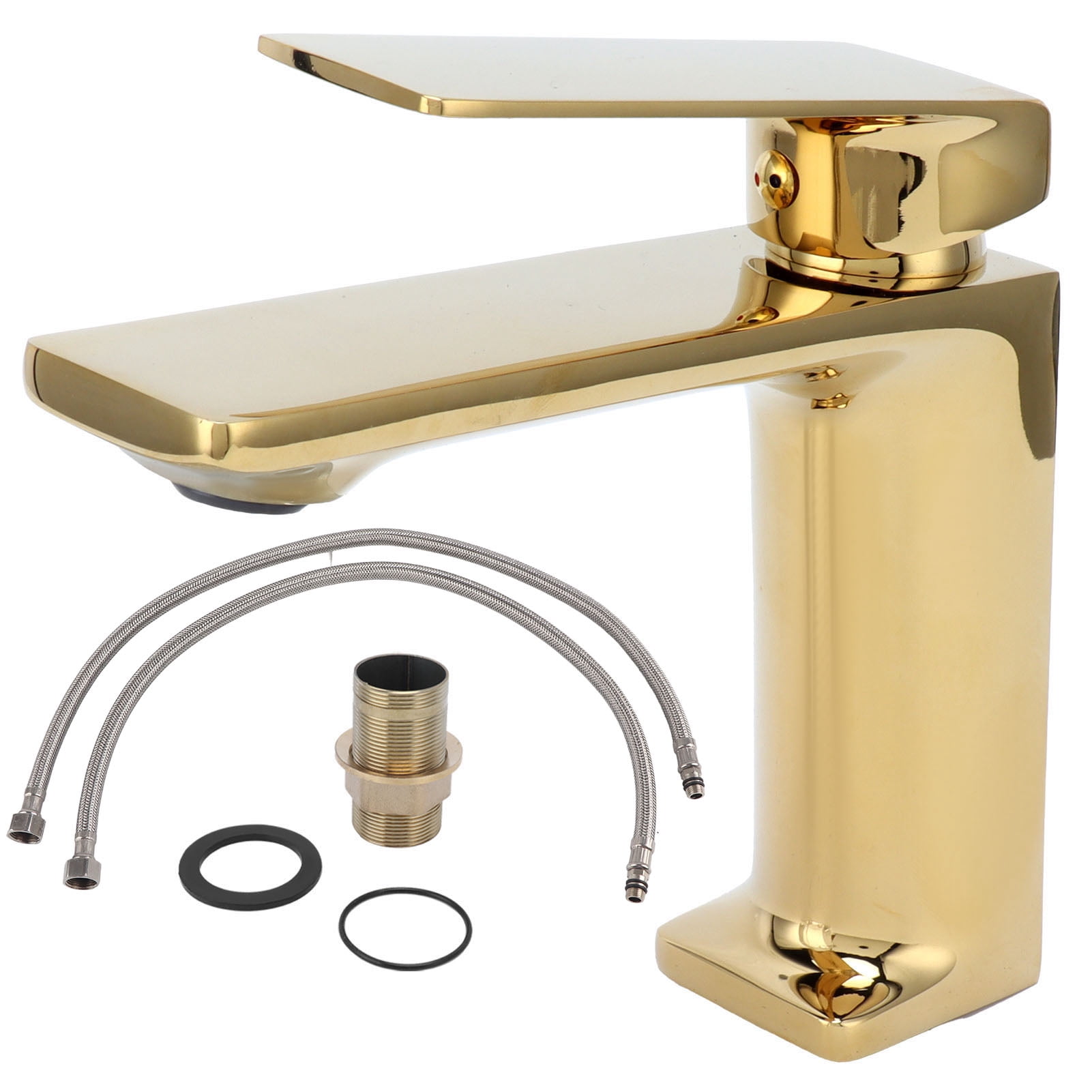 Golden Washbasin Faucet Single Hole Hot and Cold Water Bathroom Water ...
