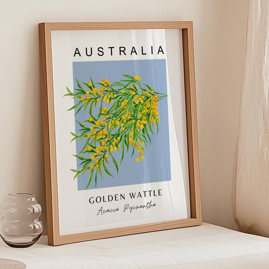 Golden Wattle Print, Australian Native Flower, Flora Of Australia ...