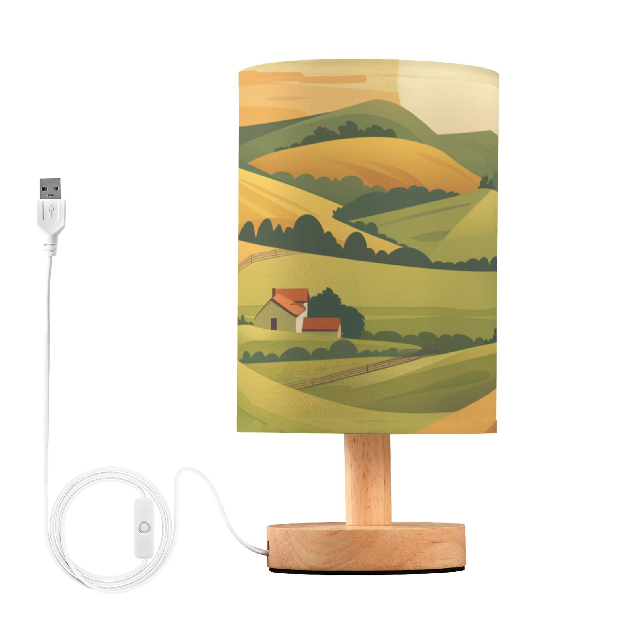 Golden Wheat Fields Bedside Desk Lamp LED Table Nightstand Lamps Warm ...