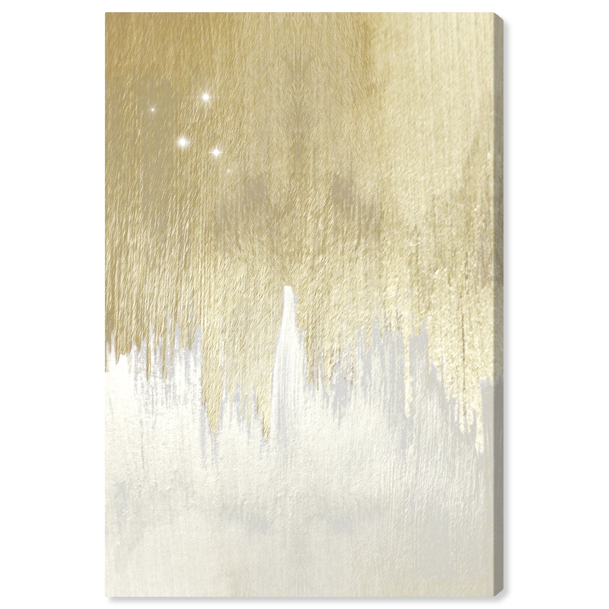 Golden White Starry Night Abstract Wall Art Print Gold 24x36 - Walmart.com