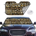 Golden Wild Animal Skins With African Tribal Motifs Windshield Sunshade ...