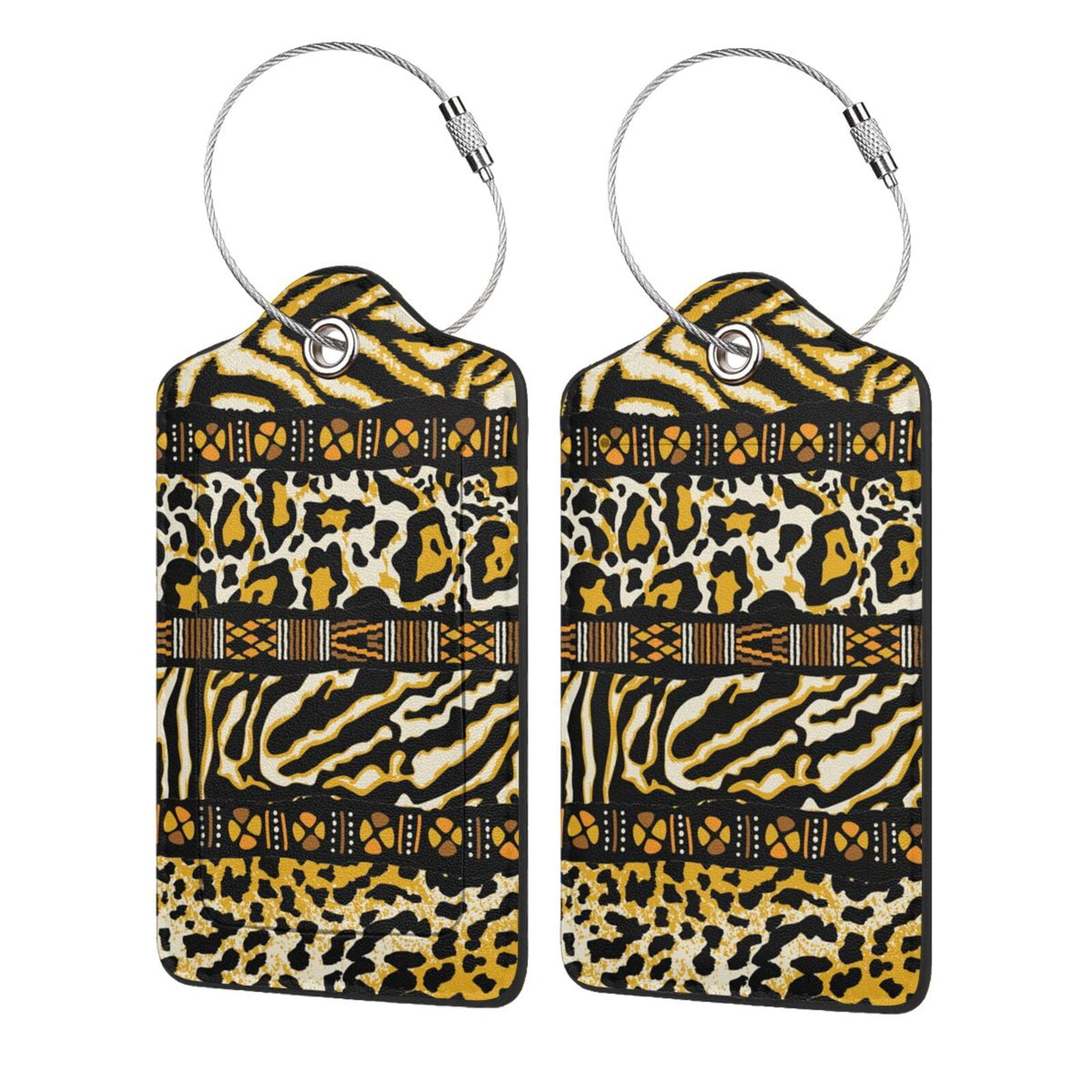 Golden Wild Animal Skins With African Tribal Motifs Luggage Tag for ...