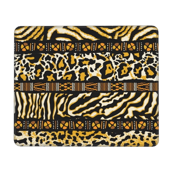 Golden Wild Animal Skins With African Tribal Motifs Mouse Pad Non-Slip ...