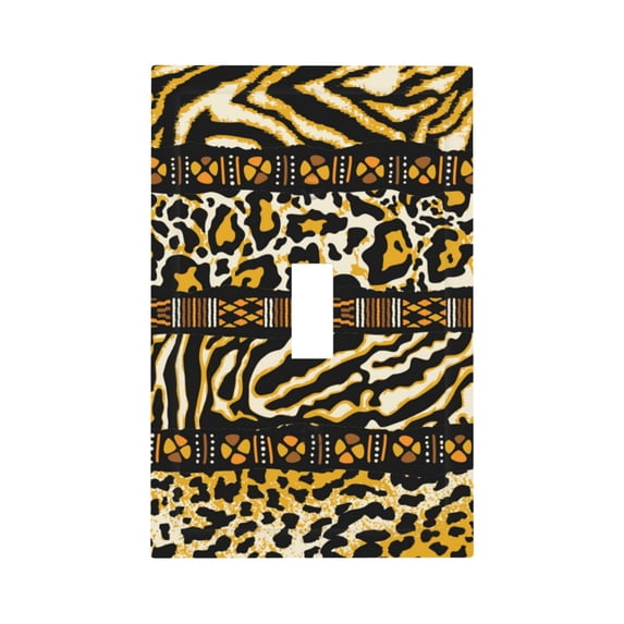 Golden Wild Animal Skins With African Tribal Motifs Single Toggle Wall ...